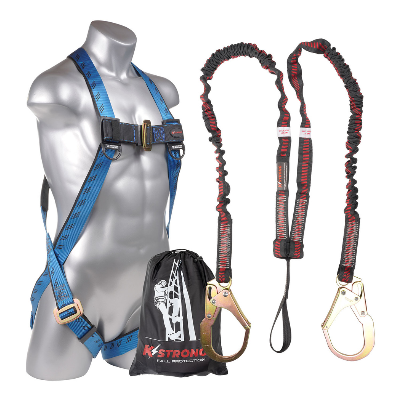 Essential 3-Point Full Body Harness, Dorsal D-Ring, MB Legs with 6′ In ...