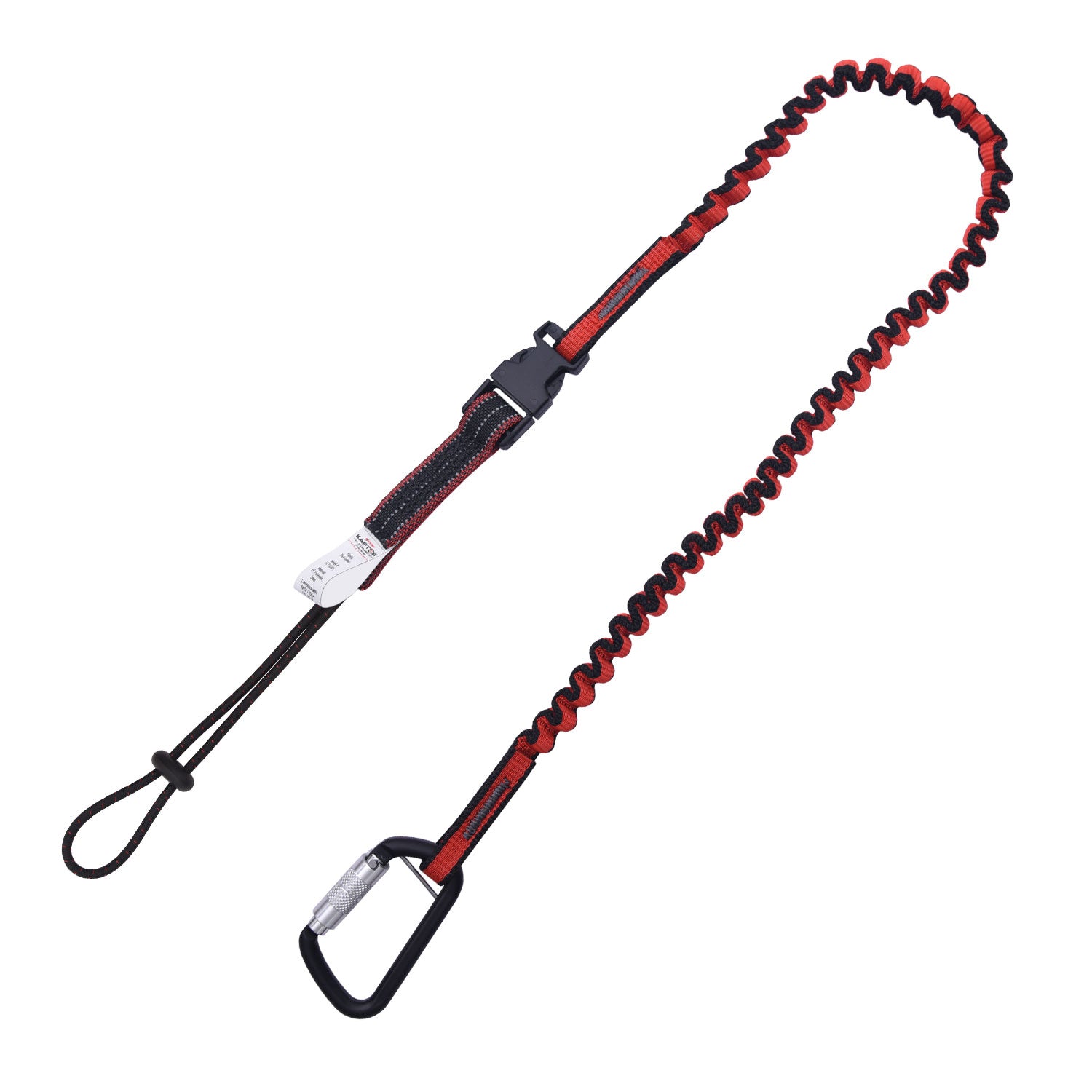 Detachable Elasticated Single Leg Tool Lanyard w/ Screwgate Carabiner ...