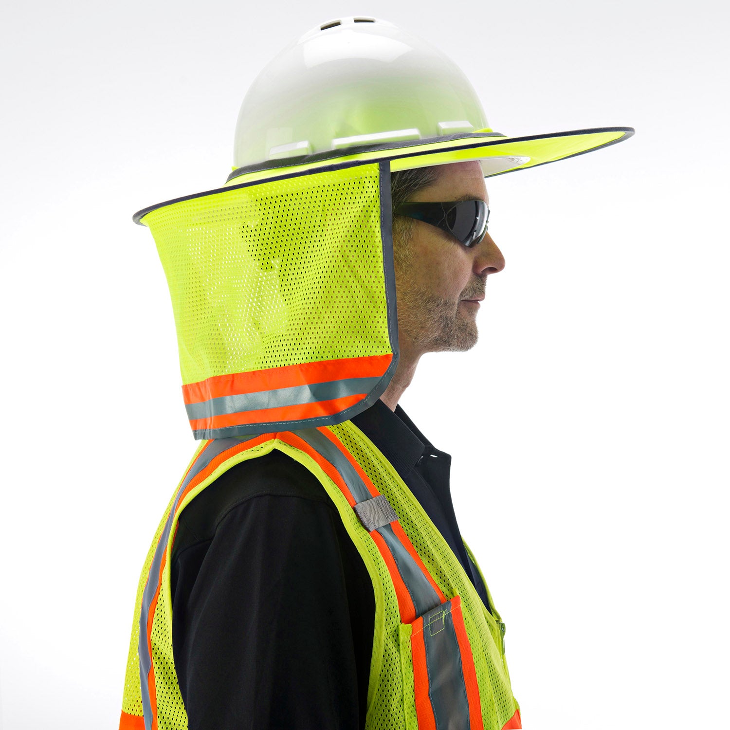 Hi-Vis Lime Polyester Mesh Sun Shade – Inland Empire Safety & Supply
