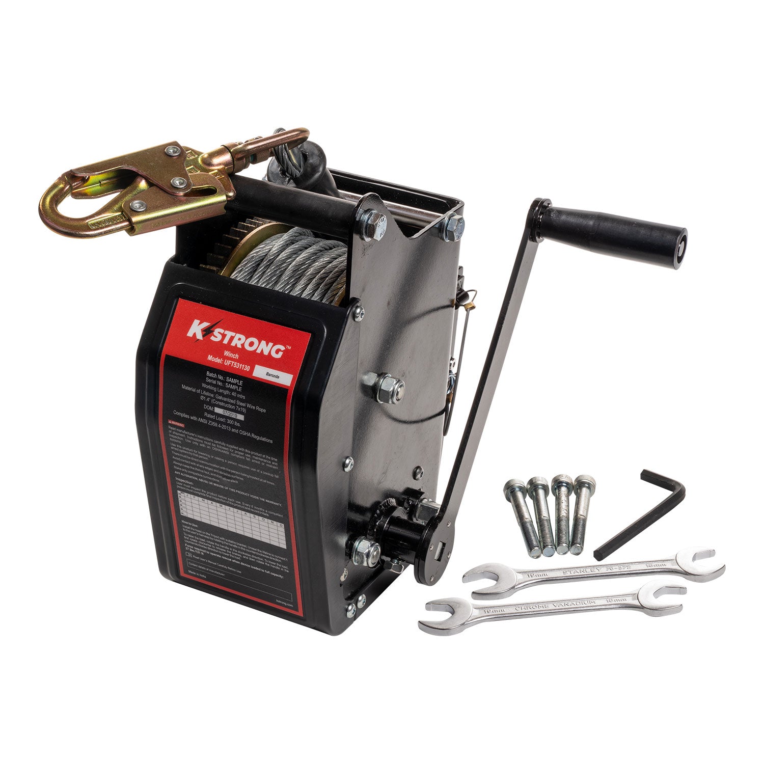 100 ft. Galvanized Wire Cables with Brake Feature and Mounting Bracket ...