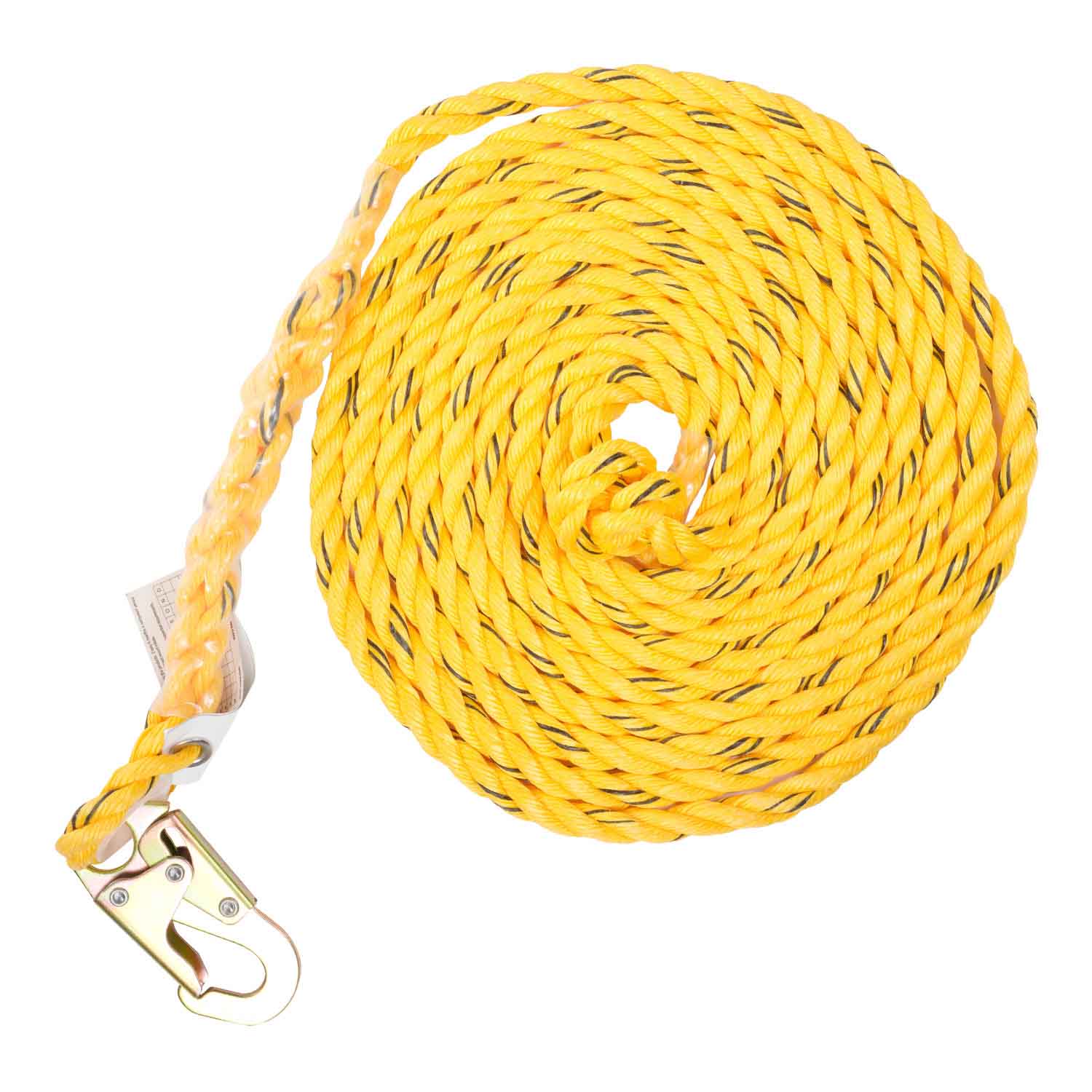50 ft. Vertical Rope Lifeline, Locking Snap hook on anchor end, other ...