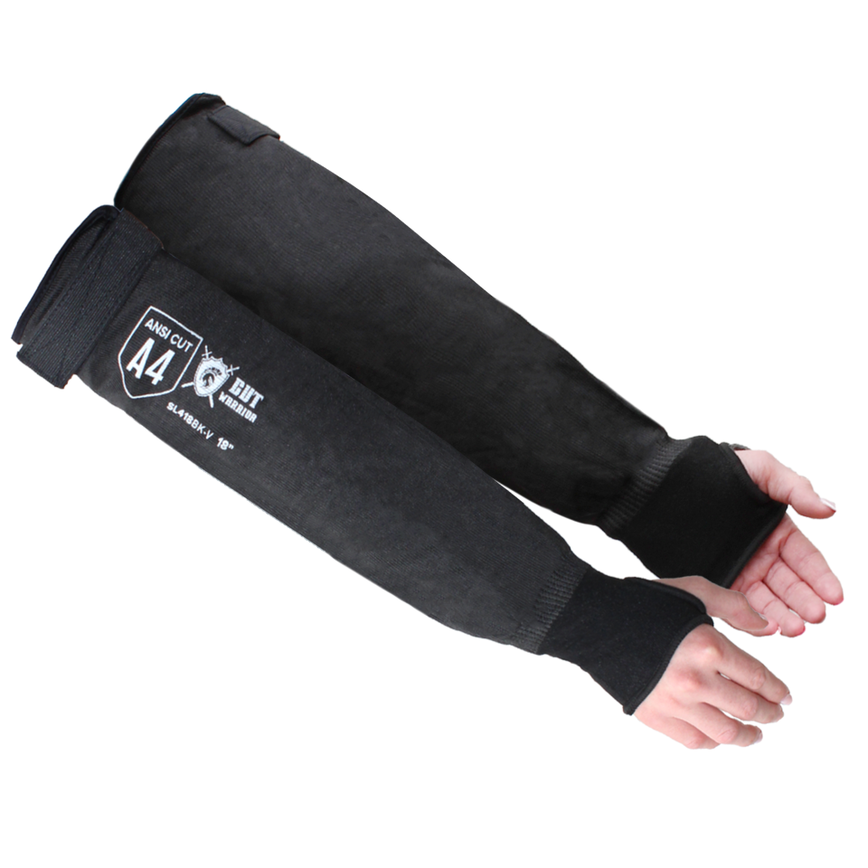 Black ANSI A4 Cut Resistant Sleeve w Velcro (Single Pk) – Inland Empire ...